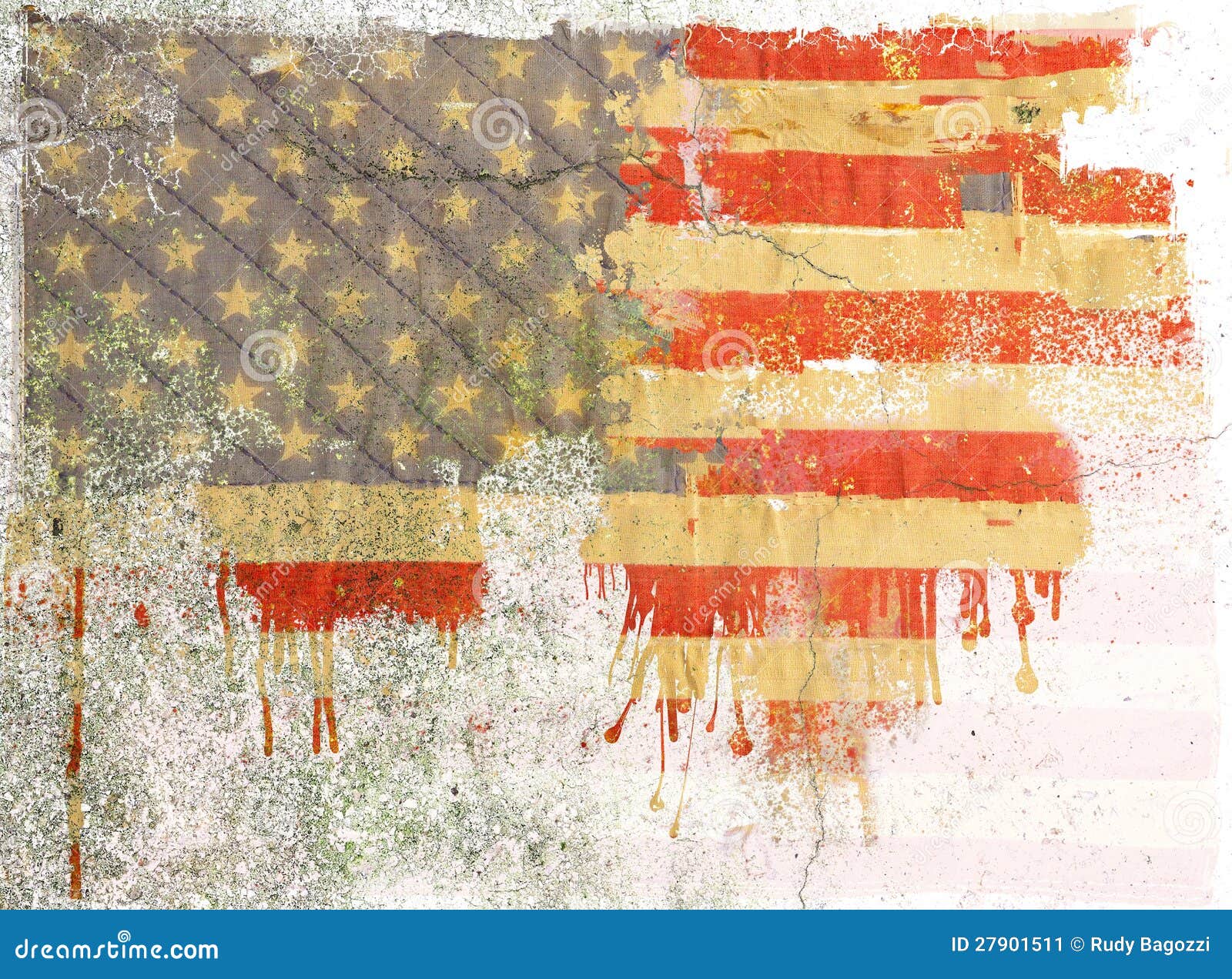 Grunge Dripping American Flag Stock Illustration - Illustration of ...