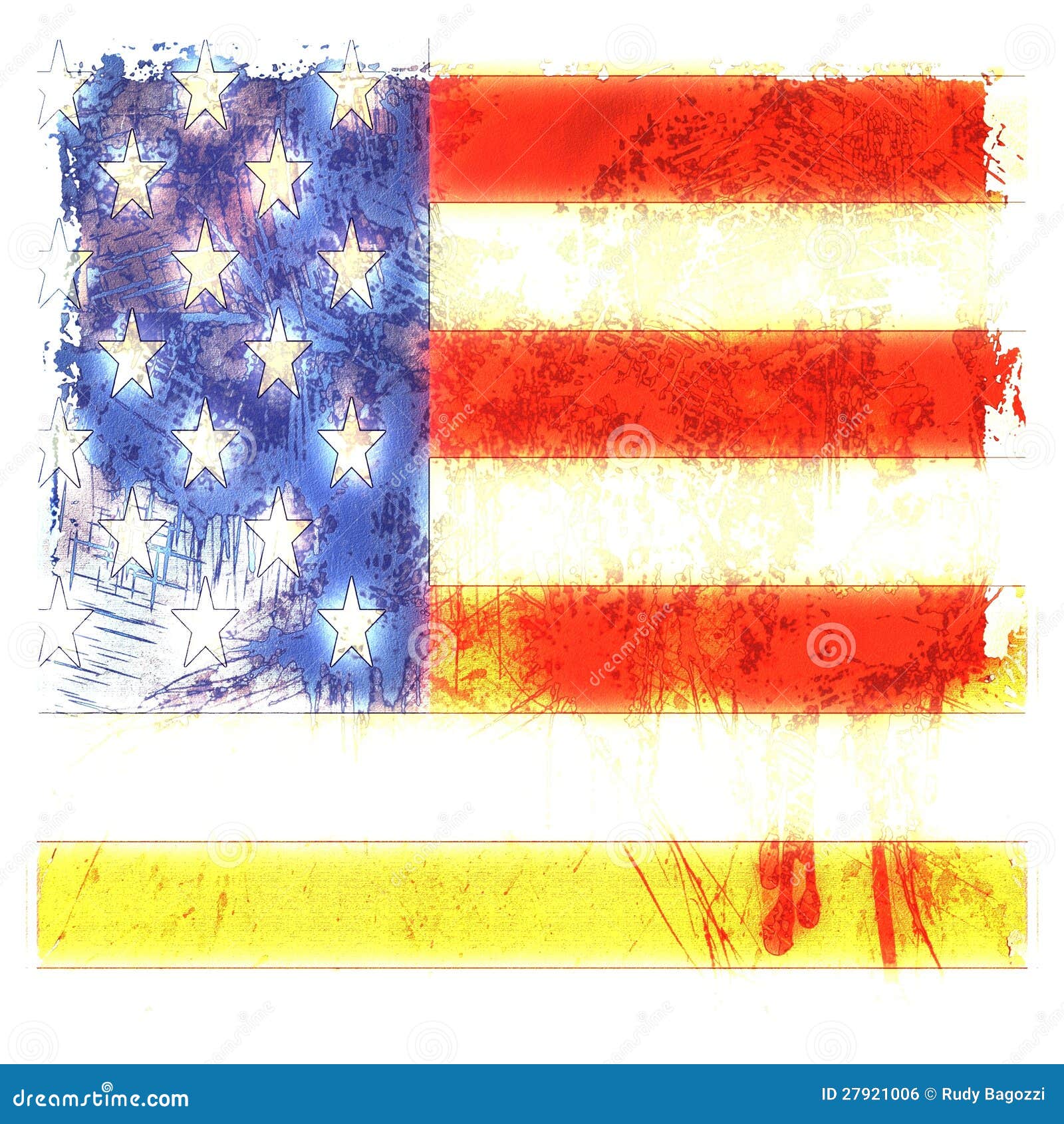 Grunge Dripping American Flag Stock Illustration - Illustration of ...