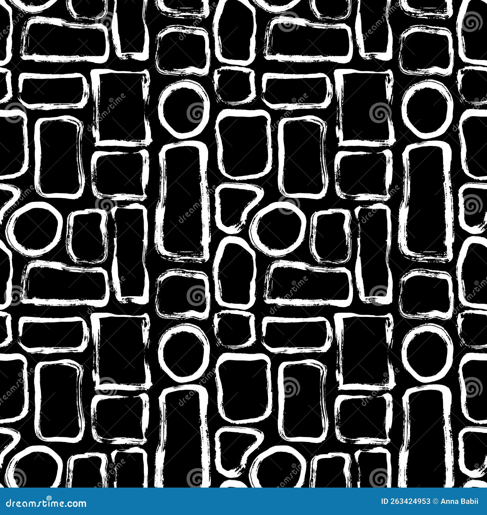 Grunge Dry Brush Frames Vector Seamless Pattern. Stock Vector - Illustration of abstract ...