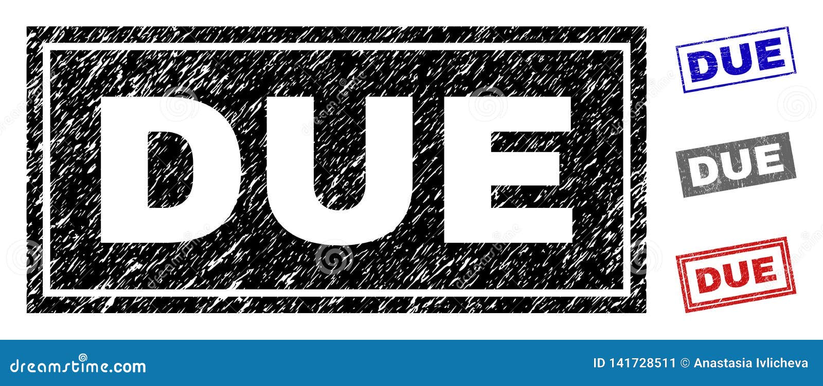 Grunge DUE Textured Rectangle Stamps Stock Vector - Illustration of ...