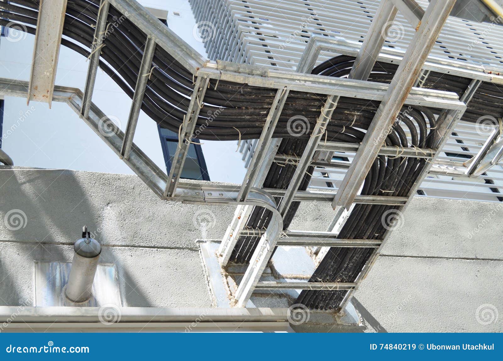 Grunge Electric Wire or Cable on Galvanized Rack Stock Image - Image of ...
