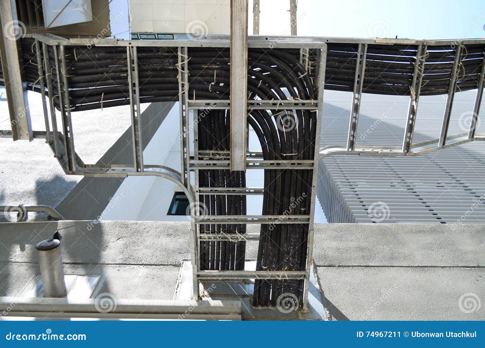 Grunge Electric Wire or Cable on Galvanized Rack Stock Image - Image of ...