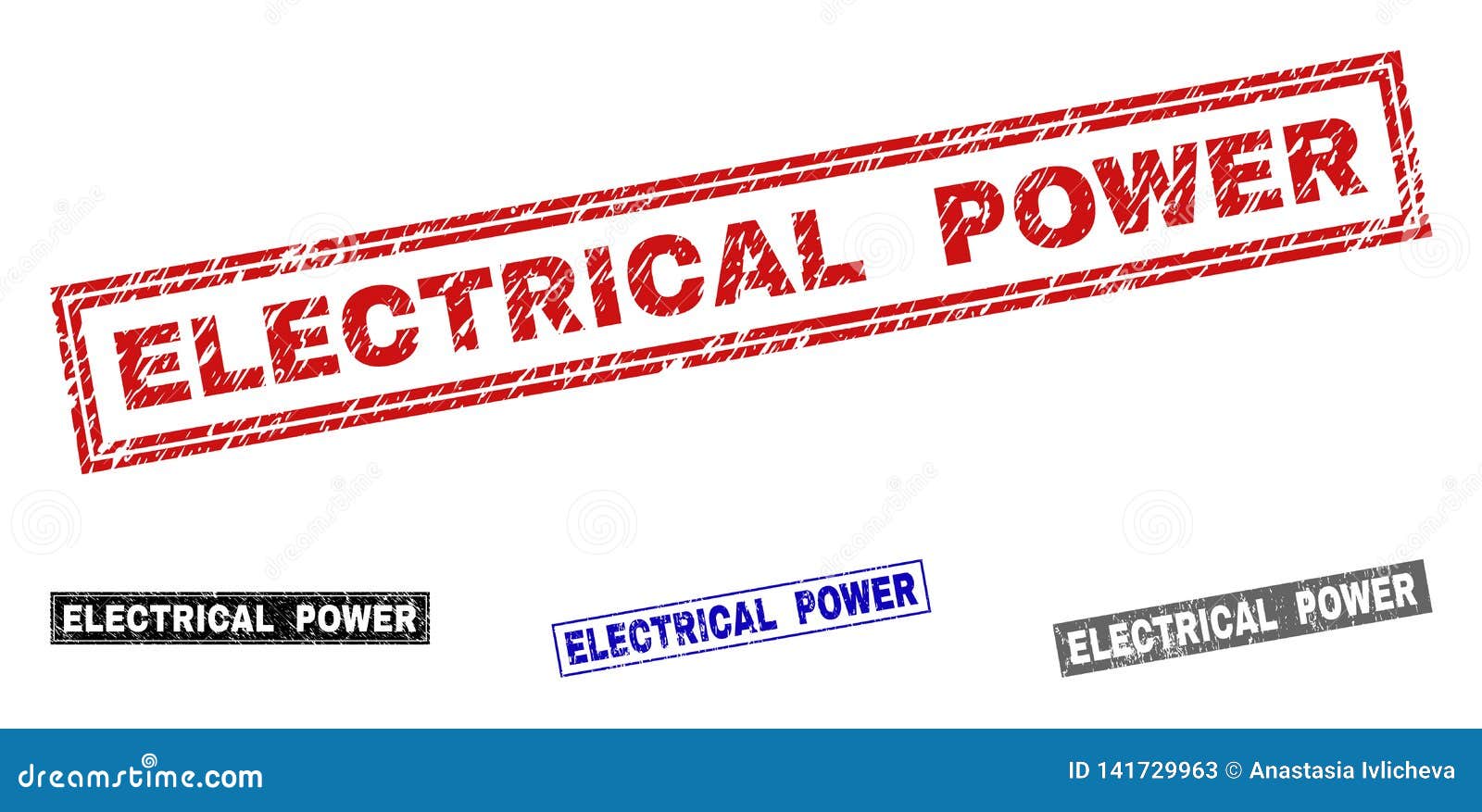 Grunge ELECTRICAL POWER Textured Rectangle Watermarks Stock Vector ...