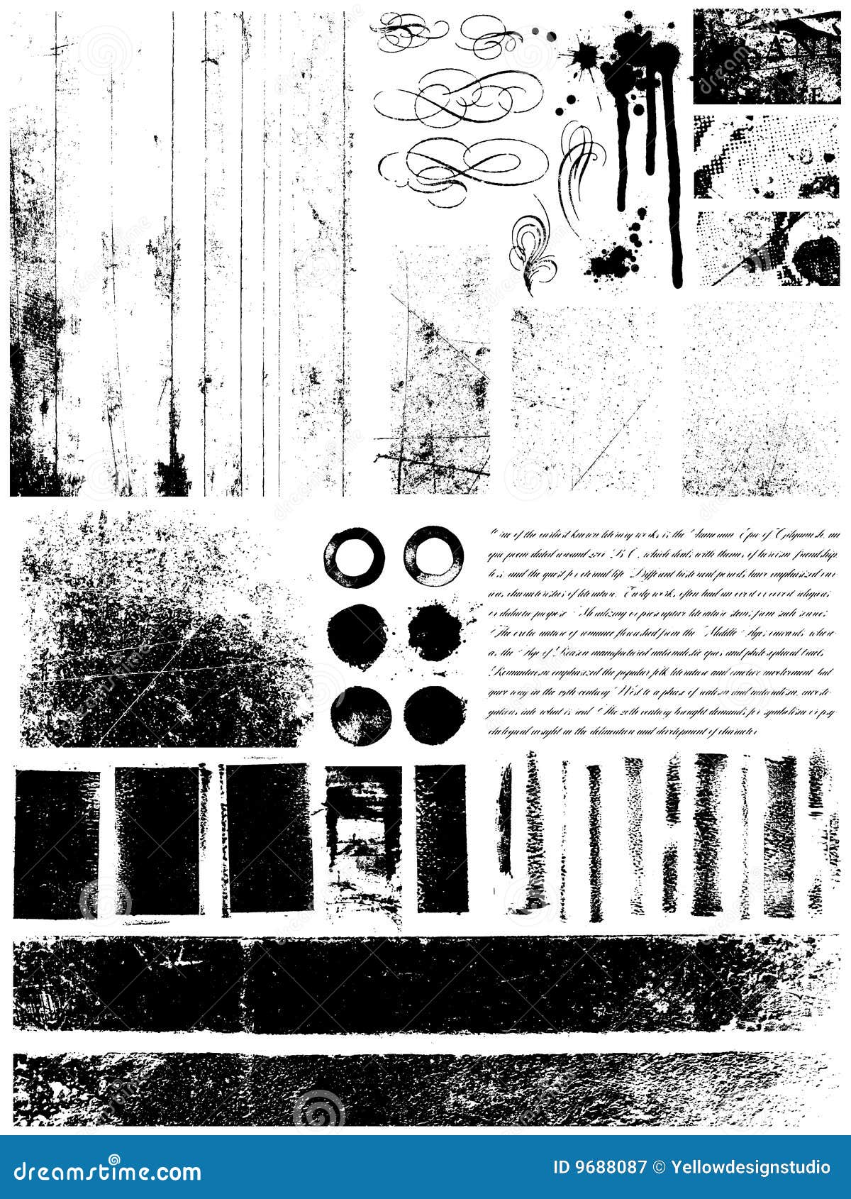 Grunge Elements stock vector. Illustration of white, texture - 9688087