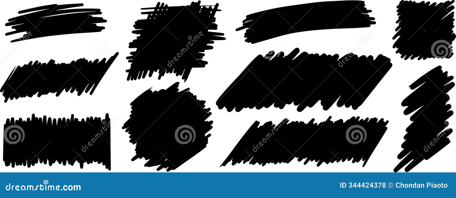 Grunge Elements Vector, Black Freehand Ink for Decorative, Brushstroke ...