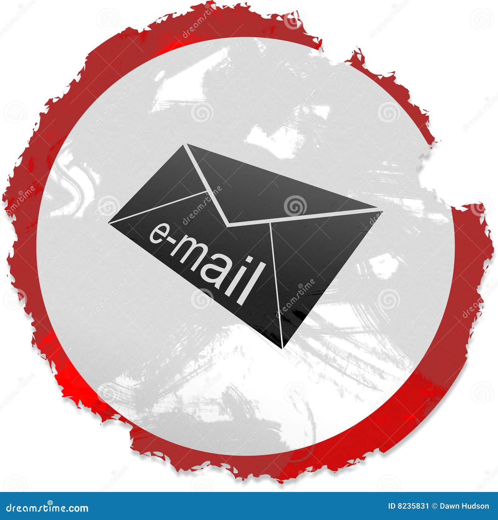 Grunge email sign stock illustration. Illustration of communicate - 8235831