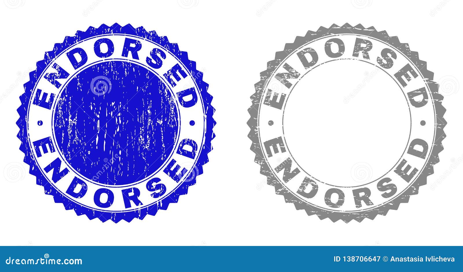 Grunge Endorsed Scratched Stamp Seals Stock Vector Illustration Of