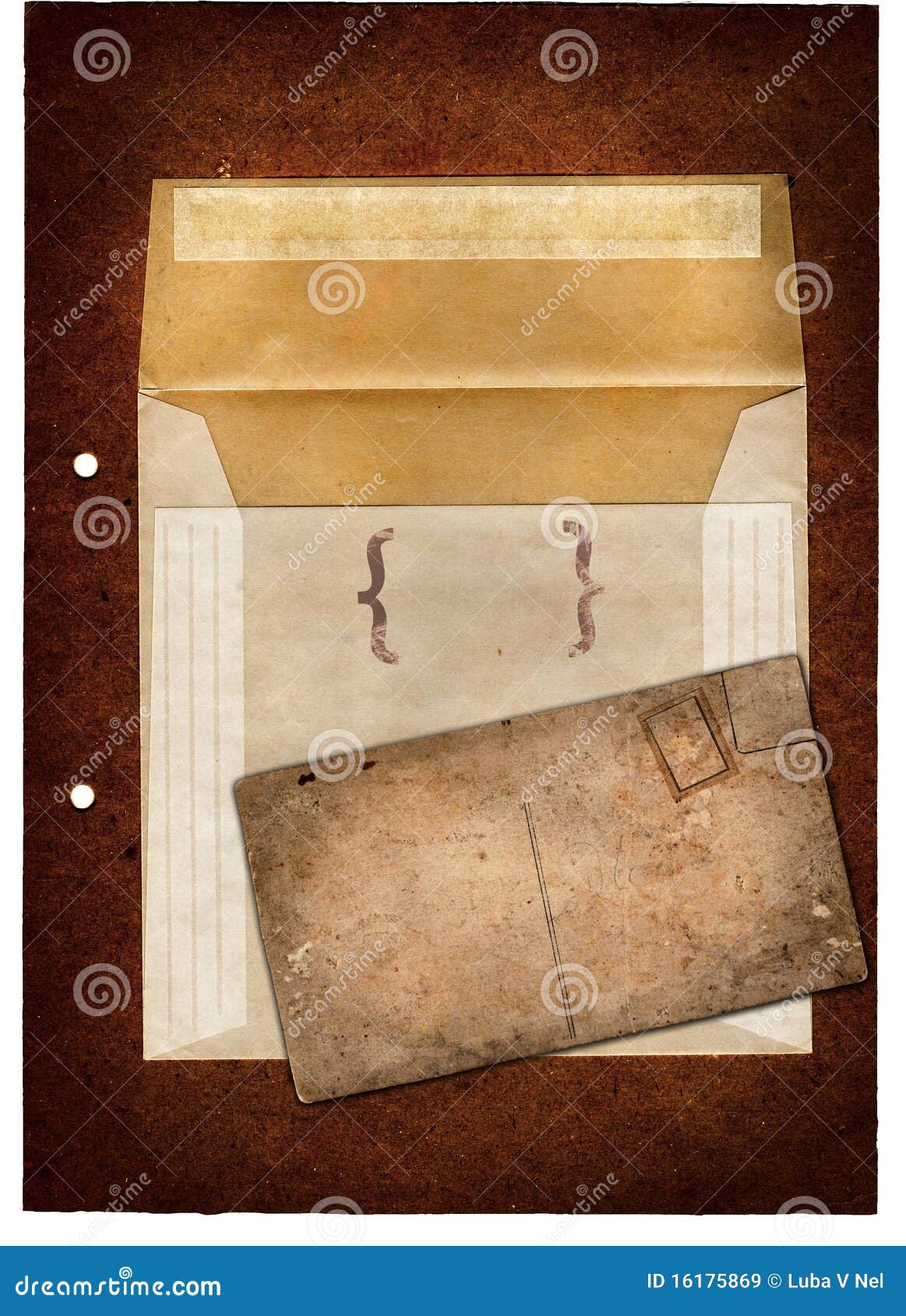 Grunge Envelope and a Postcard Stock Image - Image of notepaper, rustic ...