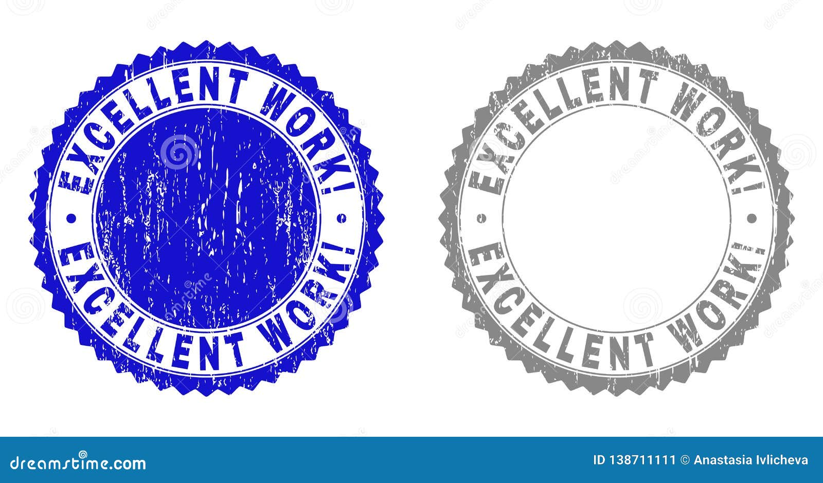 Grunge EXCELLENT WORK! Textured Stamps Stock Vector - Illustration of ...
