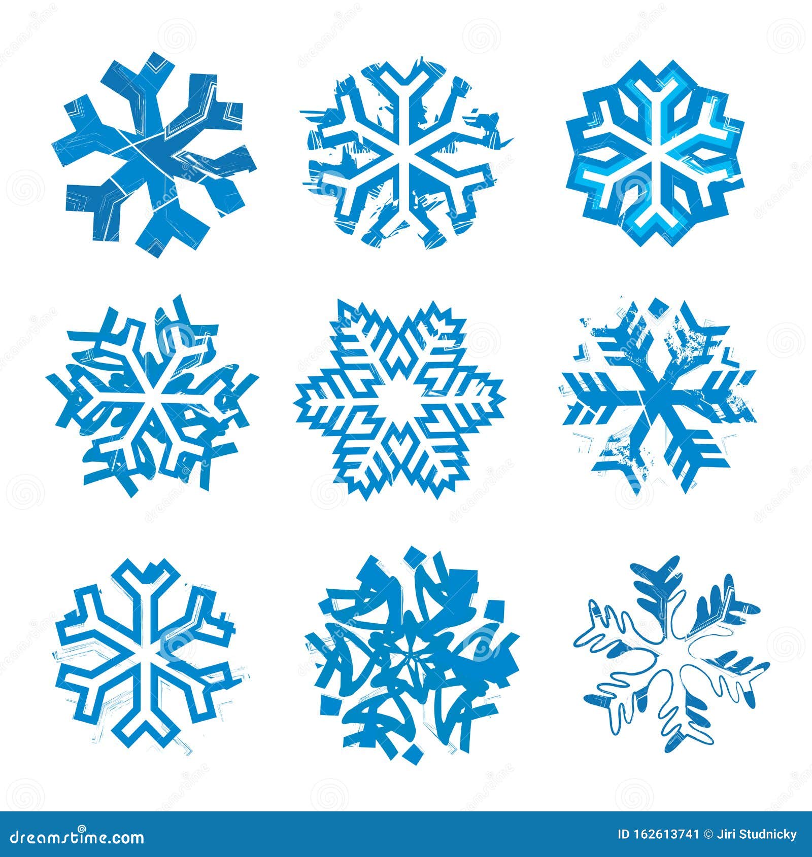 Grunge Expressive Snowflakes. Stock Vector - Illustration of frost ...