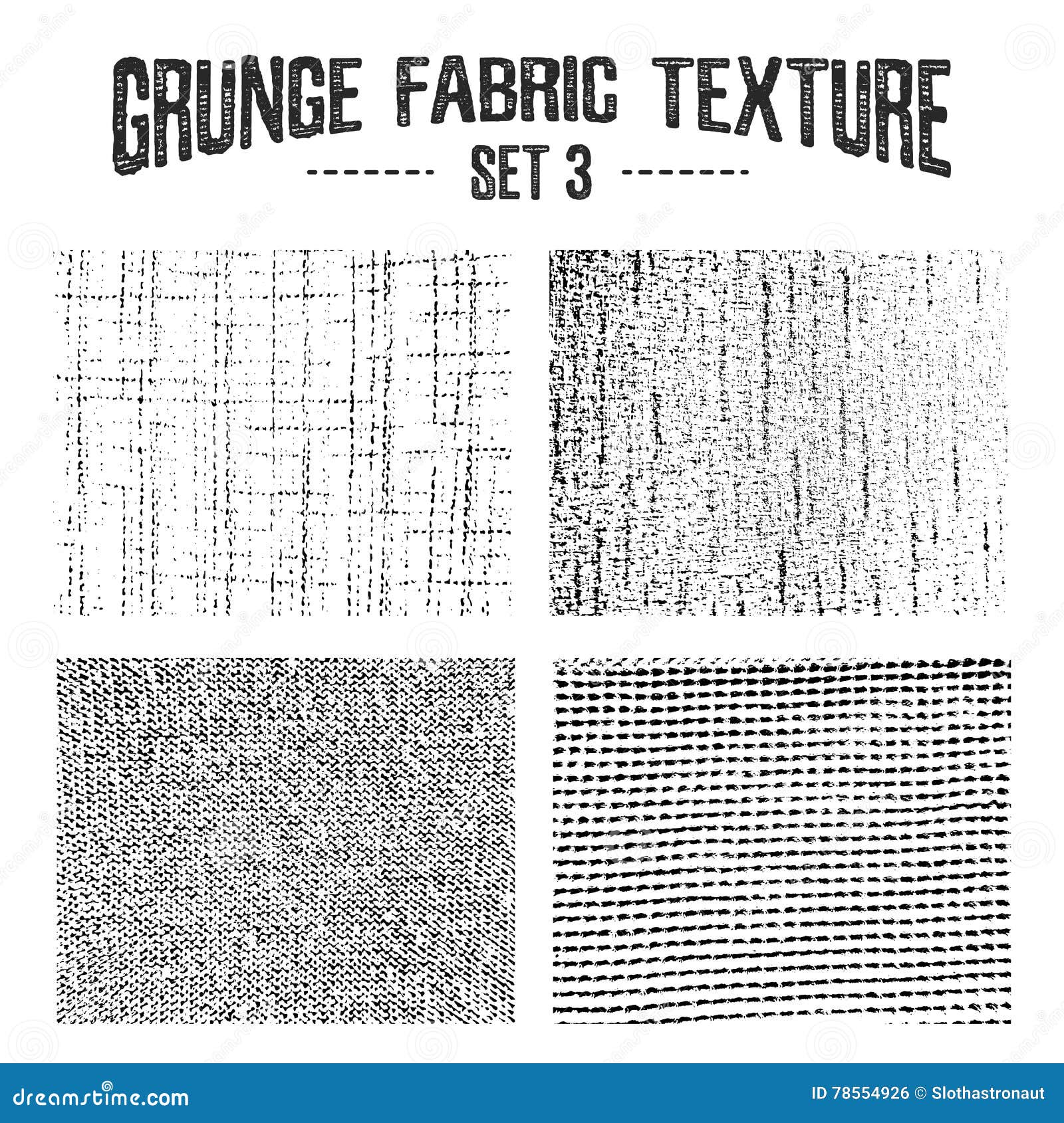 Grunge Fabric Textures Set 3. Stock Vector - Illustration of fabric ...