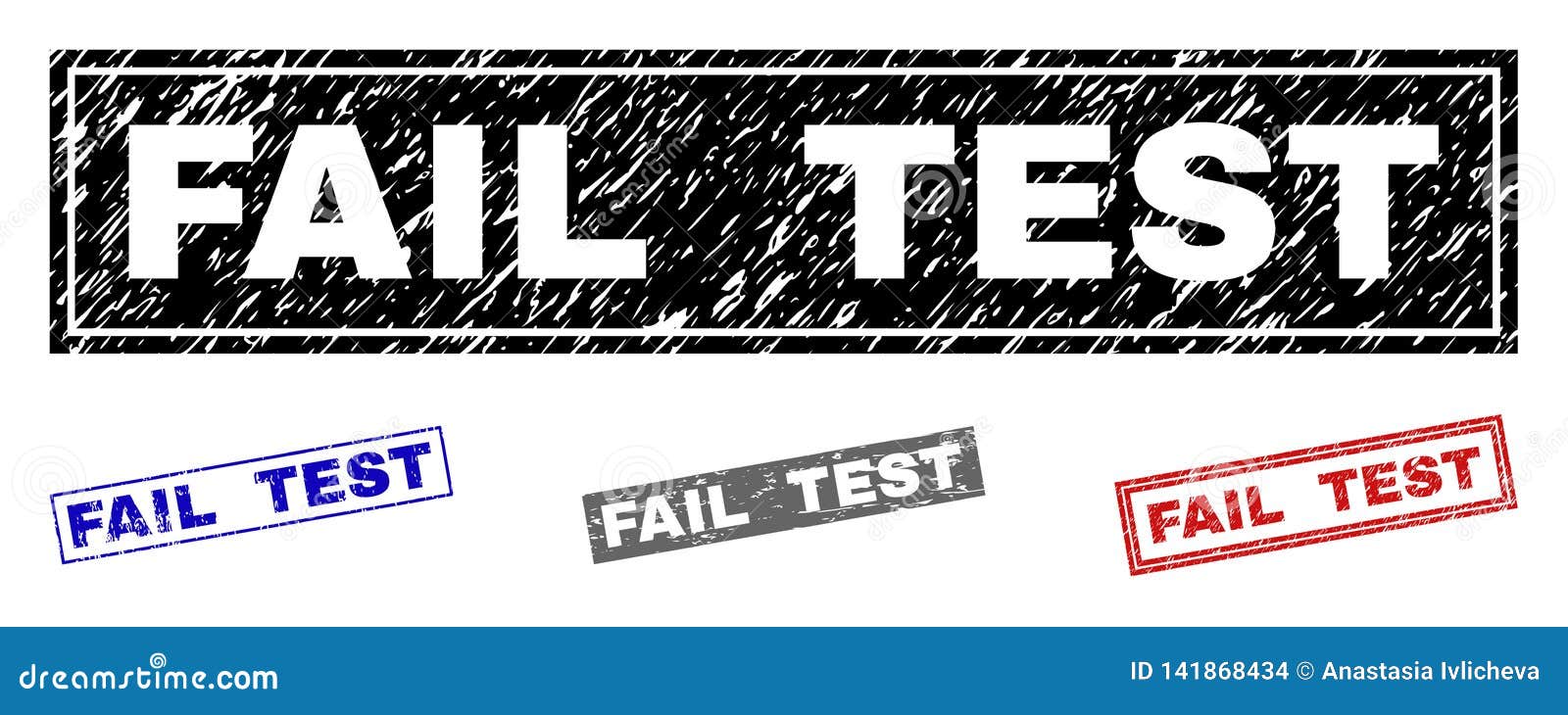 Grunge FAIL TEST Scratched Rectangle Watermarks Stock Vector ...