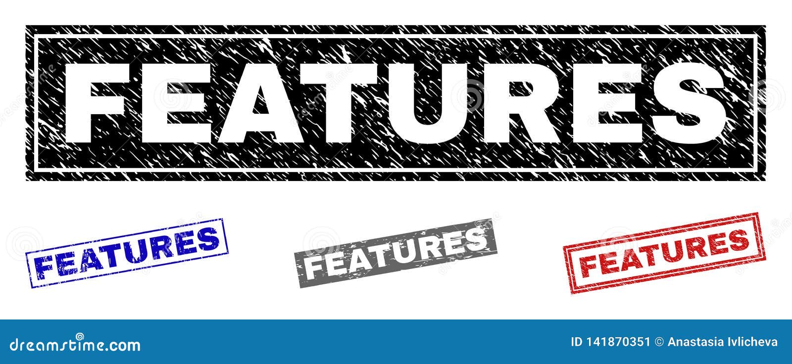 Grunge FEATURES Textured Rectangle Watermarks Stock Vector ...