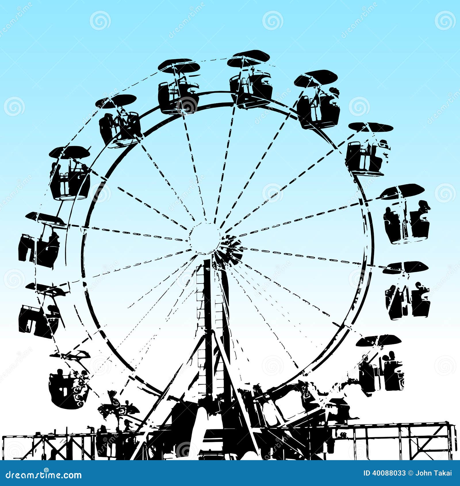 Grunge Ferris Wheel stock vector. Illustration of clipart - 40088033