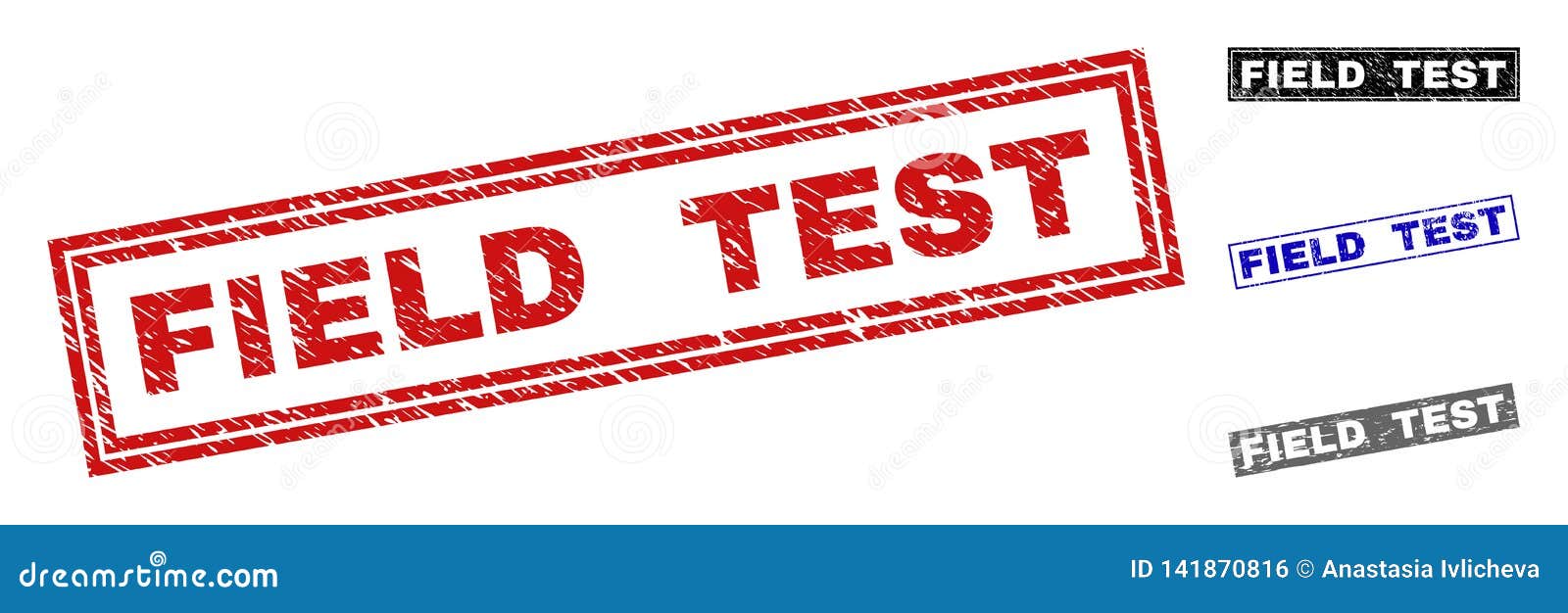 Grunge FIELD TEST Textured Rectangle Watermarks Stock Vector ...