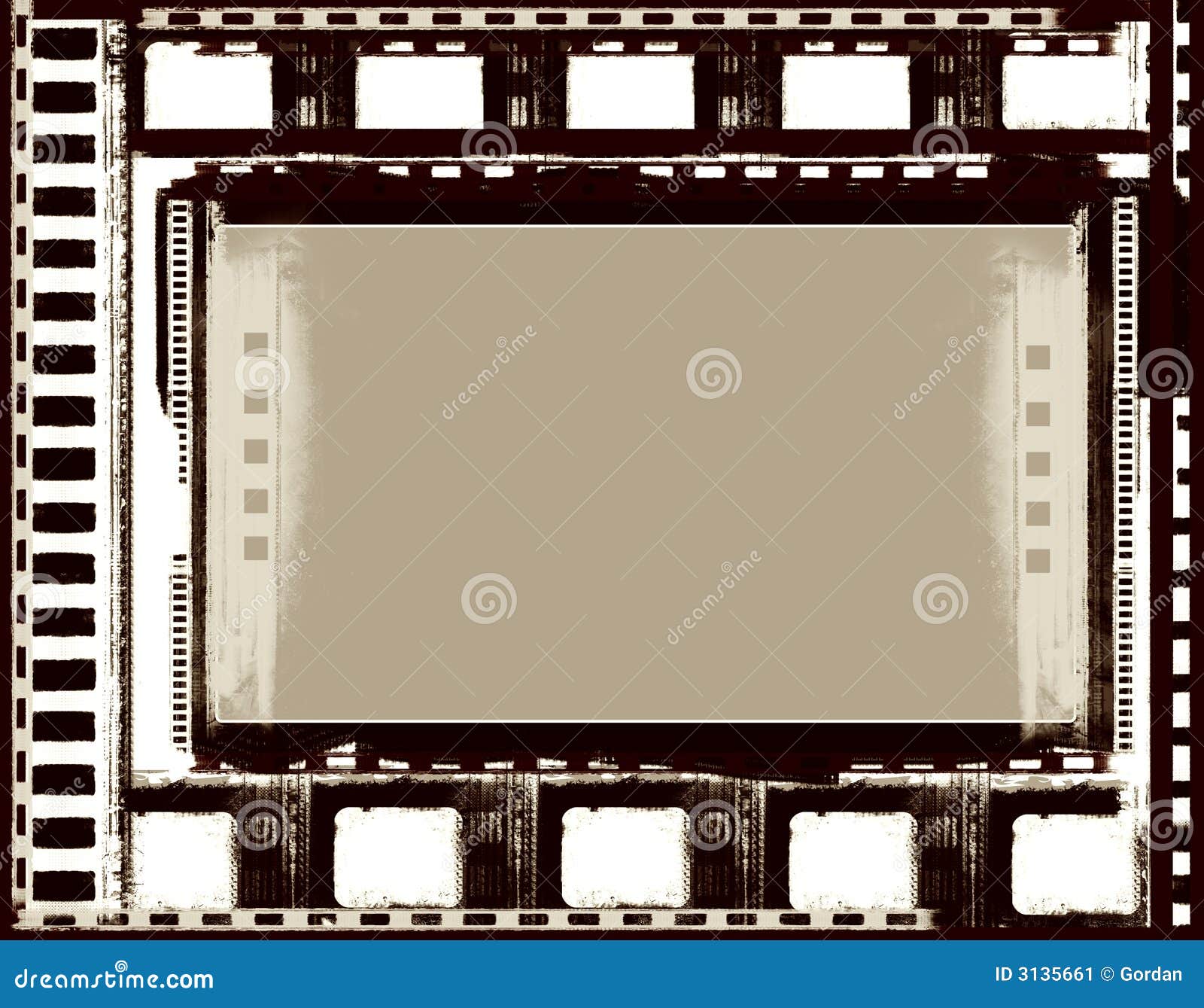 Grunge film frame stock illustration. Illustration of material - 3135661