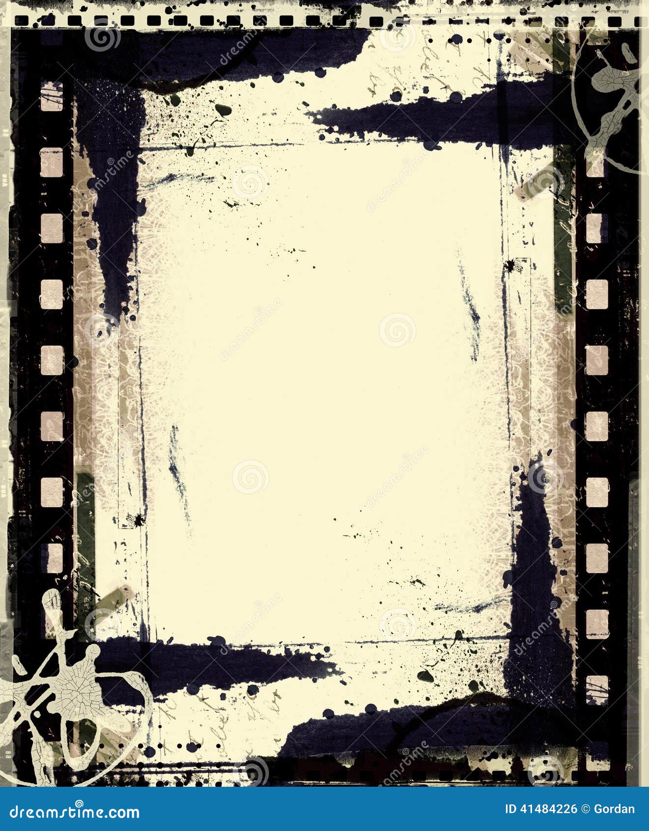 Grunge Film Frame with Space for Text or Image Stock Illustration ...