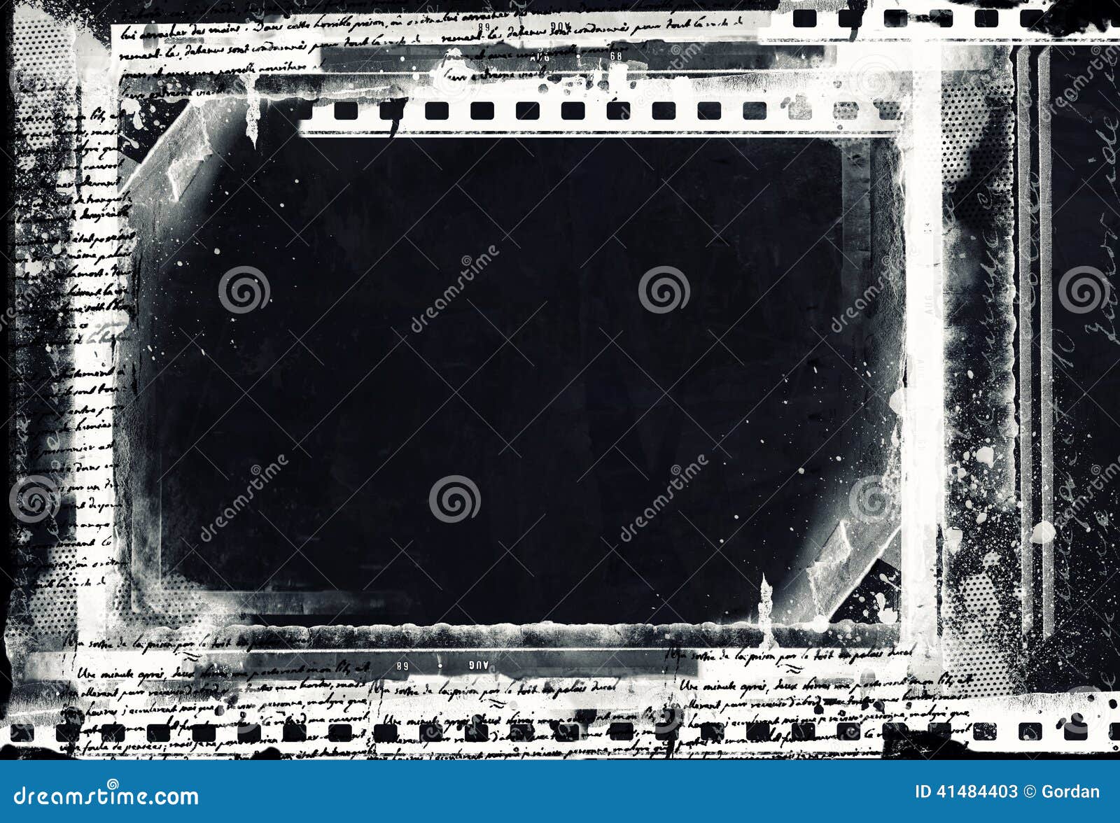 Grunge Film Frame with Space for Text or Image Stock Illustration ...