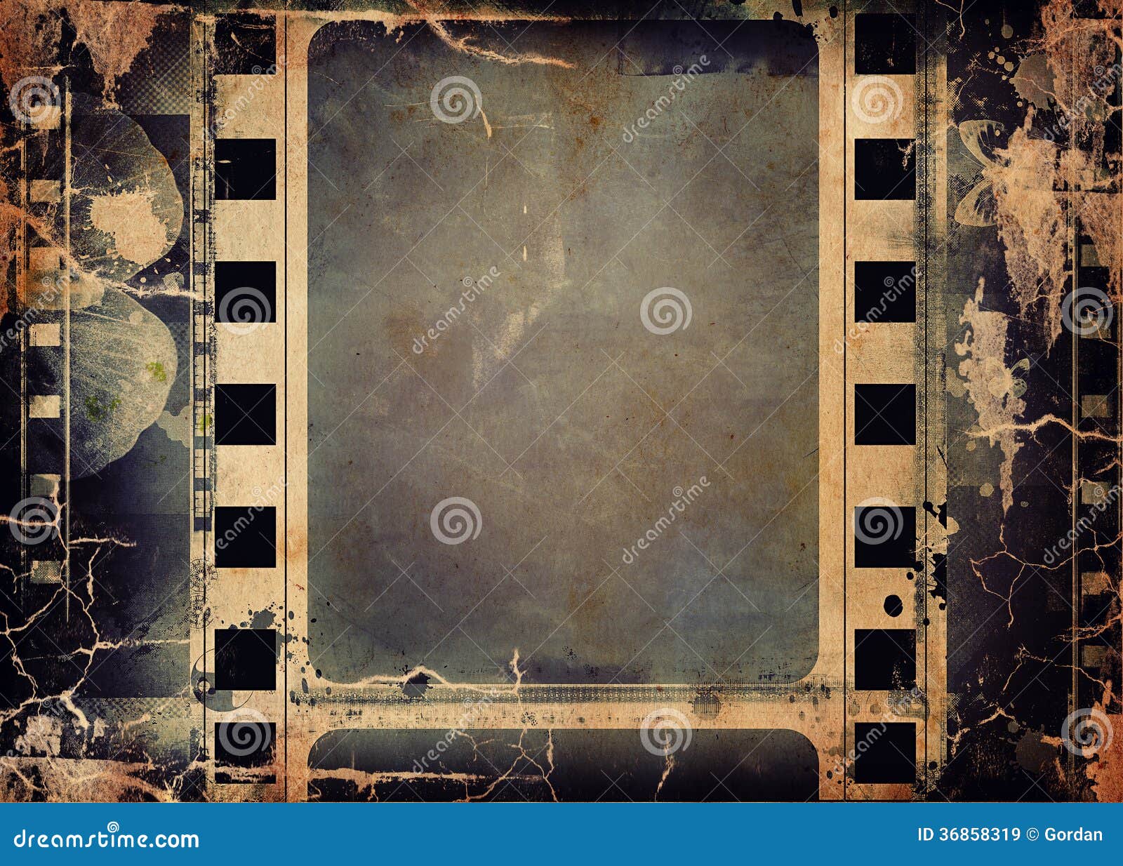 Grunge Film Frame with Space for Your Text Stock Illustration ...