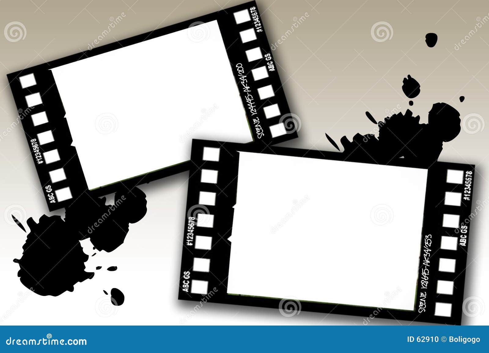 Grunge film frames stock illustration. Illustration of shot - 62910