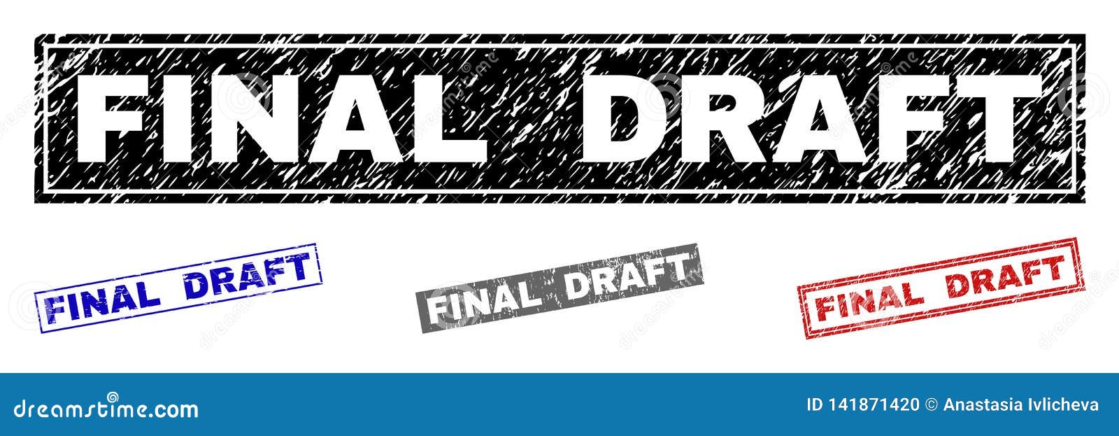 Grunge FINAL DRAFT Scratched Rectangle Watermarks Stock Vector ...