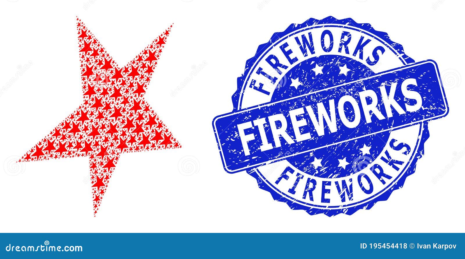Grunge Fireworks Round Seal Stamp and Recursion Asymmetrical Star Icon ... Grunge Fireworks Round Seal Stamp and Recursion Asymmetrical Star Icon ...