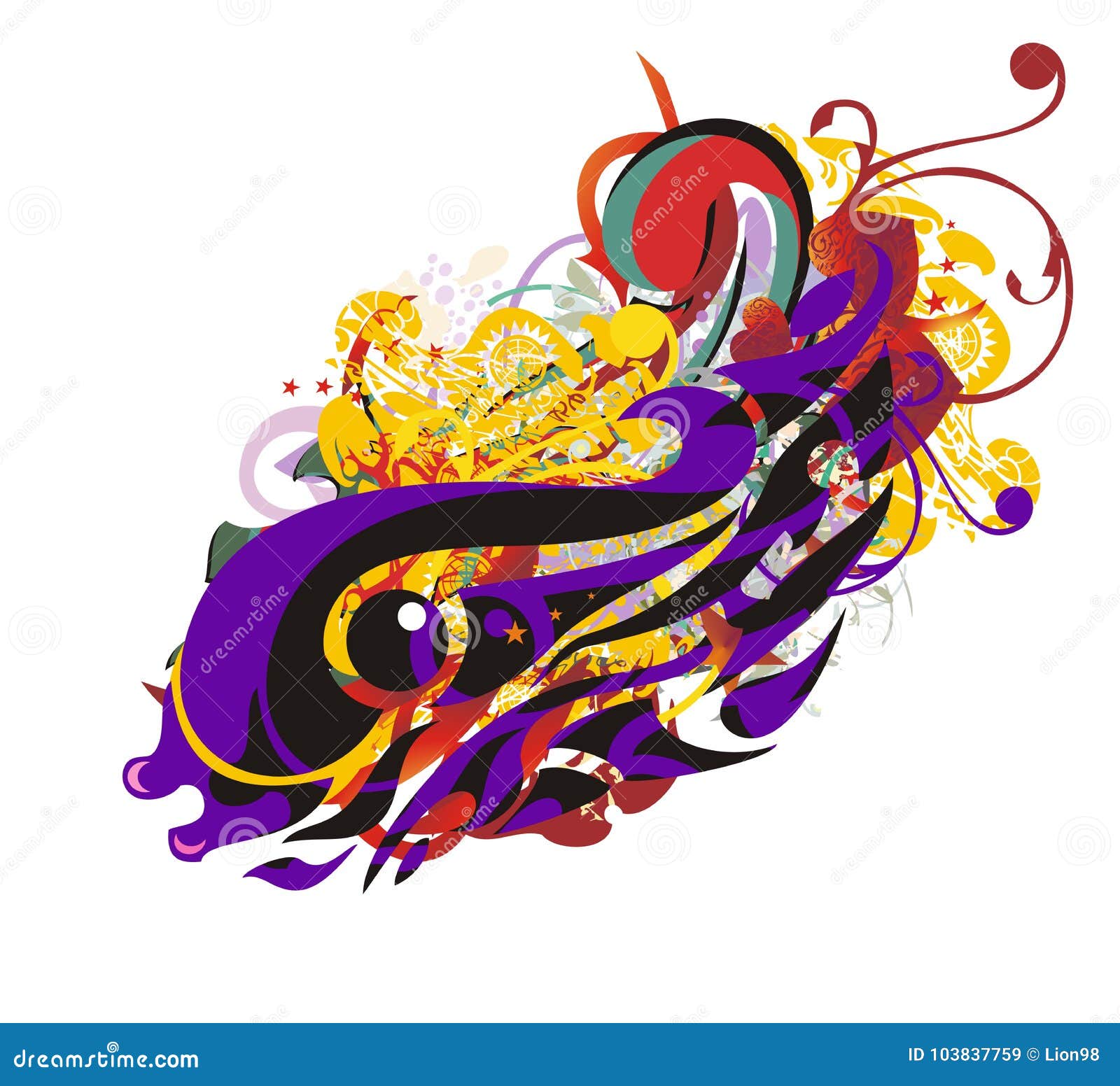 Grunge fish symbol stock vector. Illustration of curve - 103837759