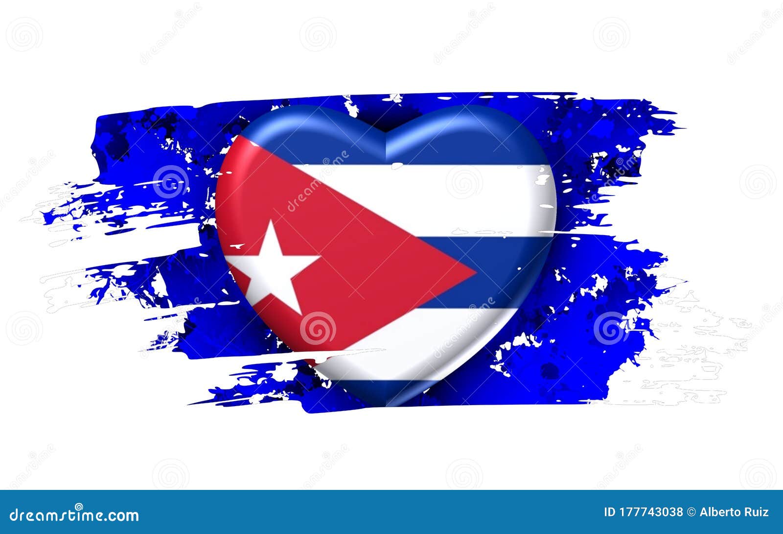 Grunge Flag of Cuba with Love of Hearth Stock Illustration ...