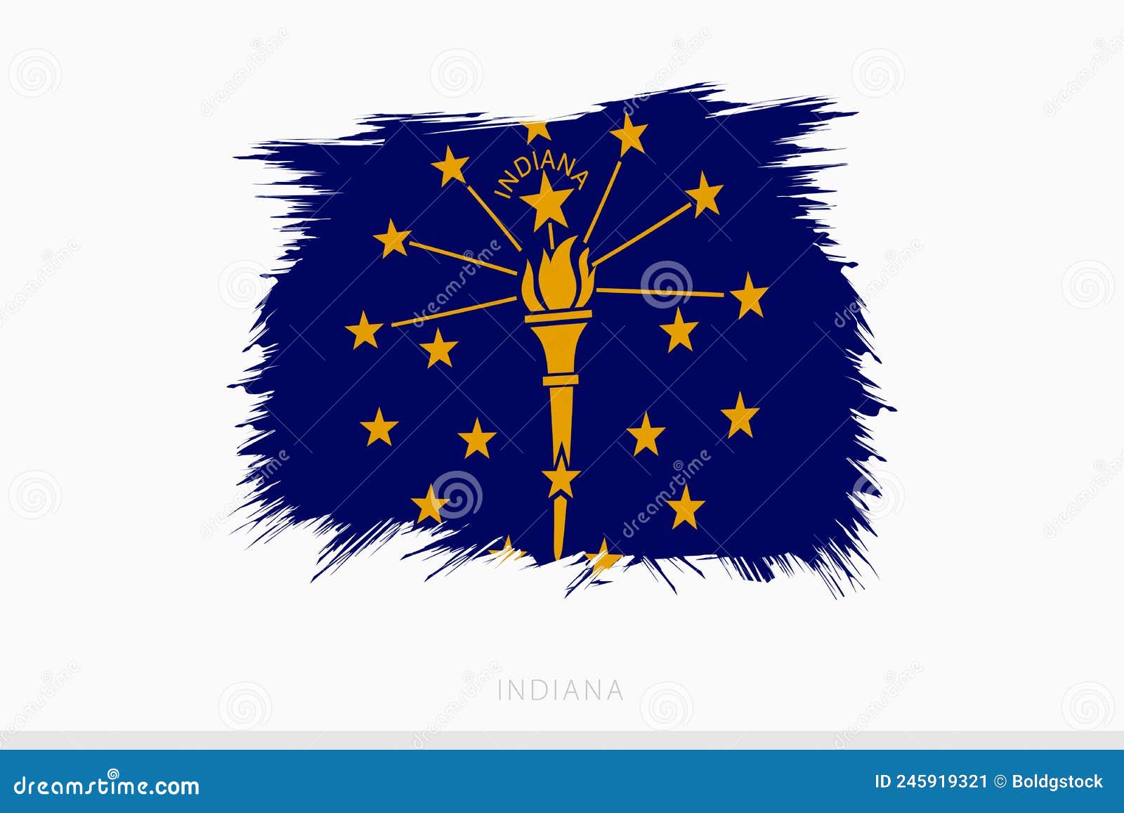 Grunge Flag of Indiana, Vector Abstract Grunge Brushed Flag of Indiana ...