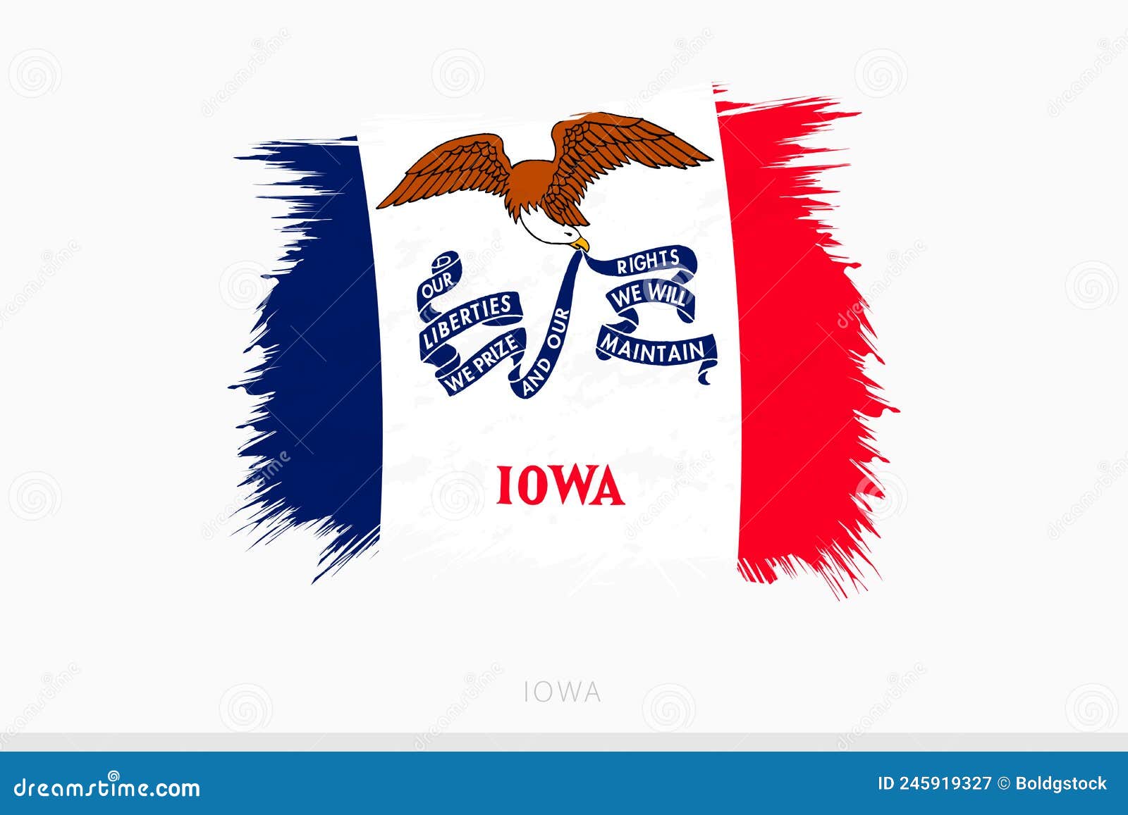 Grunge Flag of Iowa, Vector Abstract Grunge Brushed Flag of Iowa Stock ...