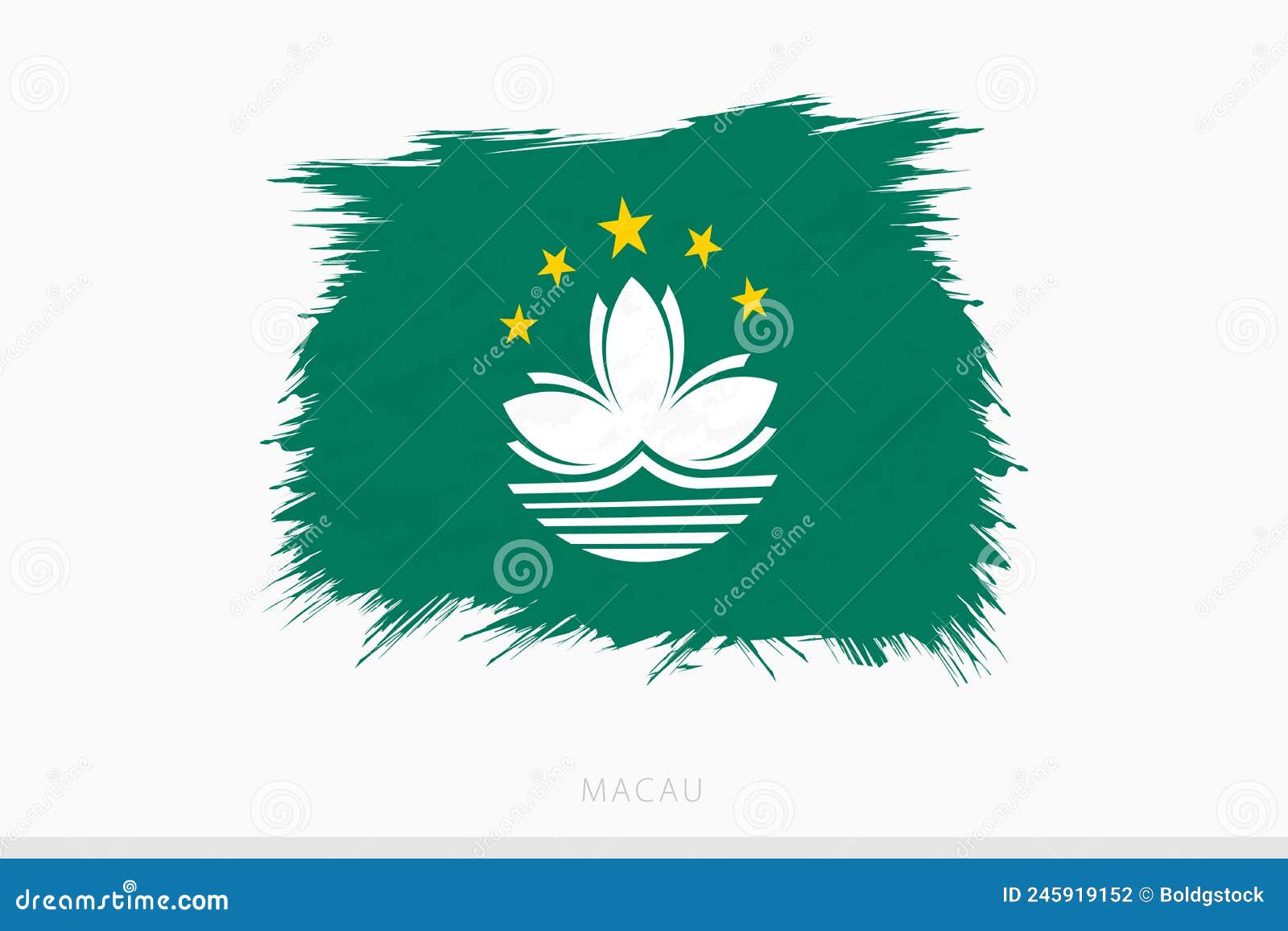 Grunge Flag of Macau, Vector Abstract Grunge Brushed Flag of Macau ...