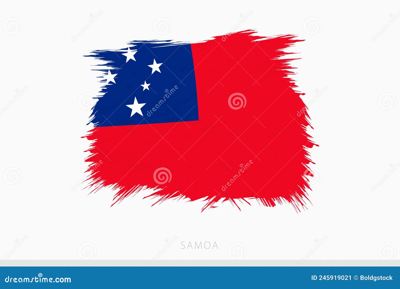 Samoa Vector Map Isolated On White Background. High-Detailed Black ...