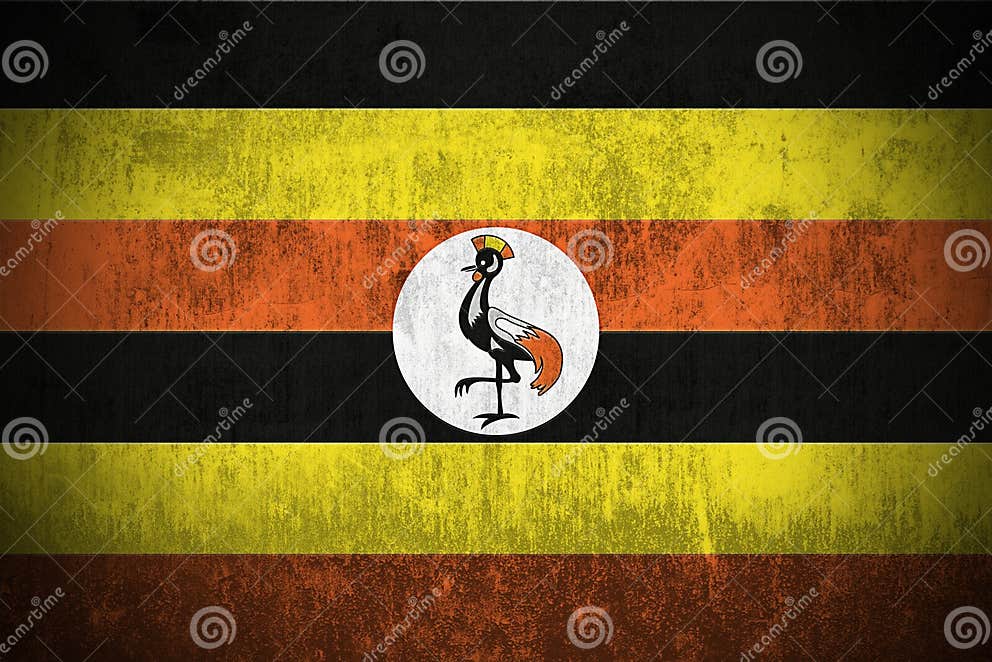 Grunge Flag of Uganda stock illustration. Illustration of canvas - 6270101