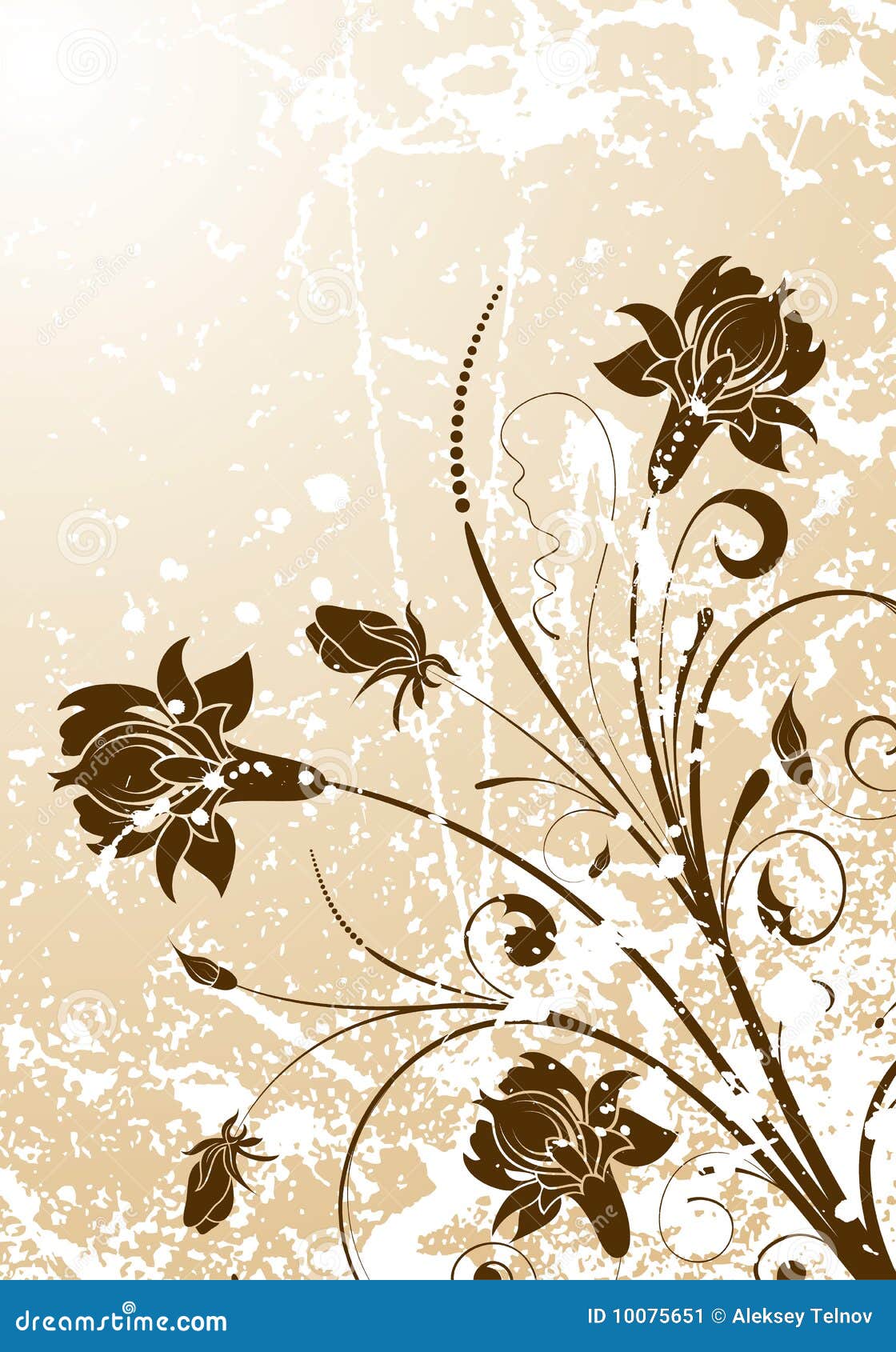 Grunge Floral Background stock vector. Illustration of elegance - 10075651