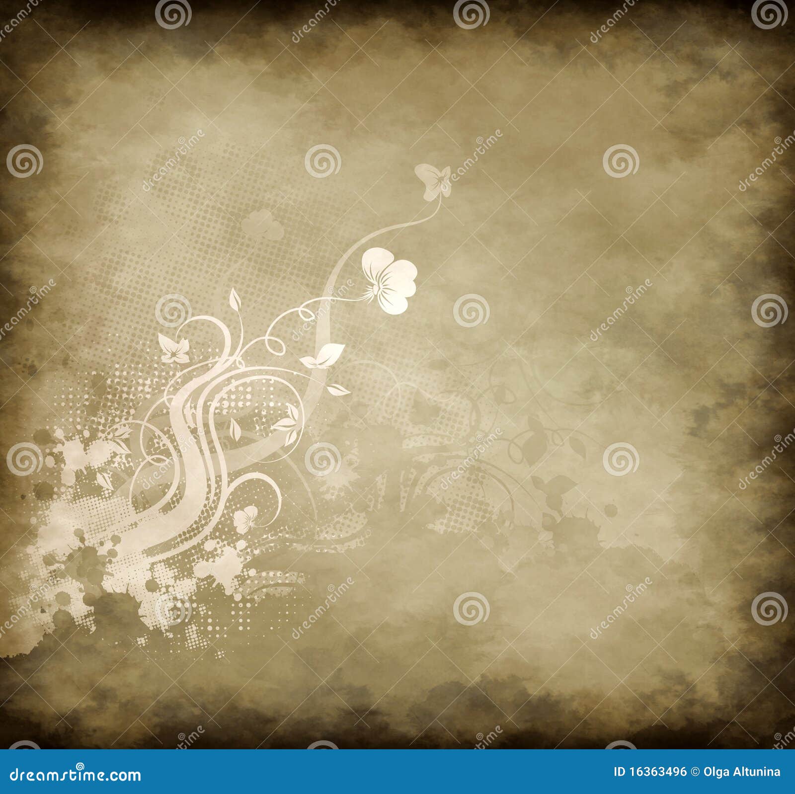 Grunge floral background stock illustration. Illustration of decorative ...