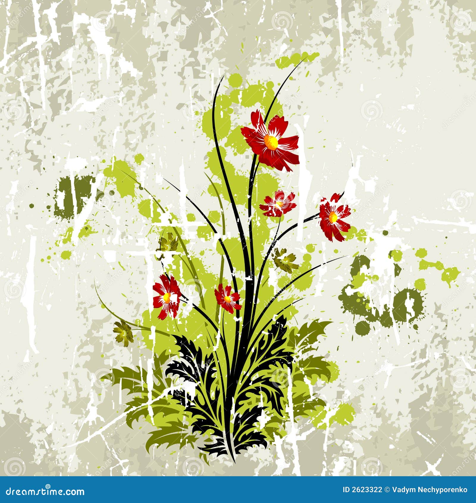 Grunge Floral Background stock vector. Illustration of nature - 2623322
