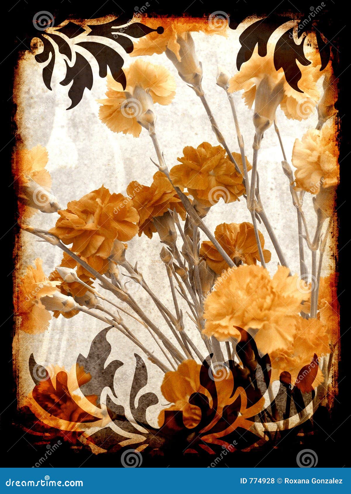 Grunge floral background stock illustration. Illustration of floral ...