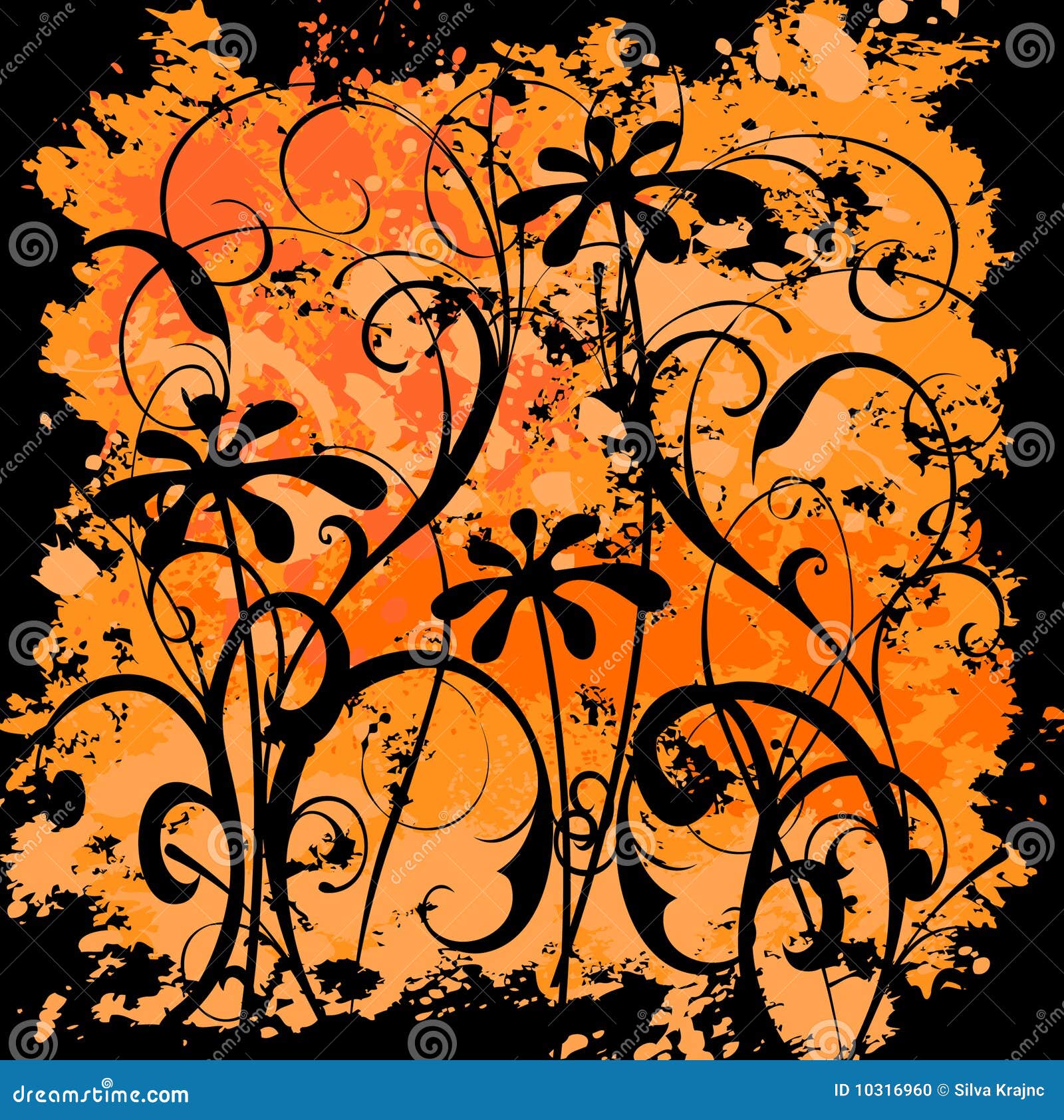 Grunge Floral Background Vector Stock Vector - Illustration of grunge ...