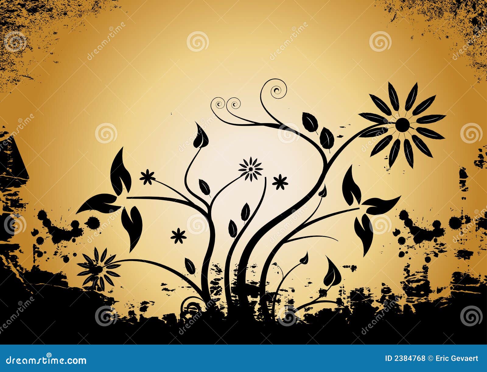 Grunge floral design stock vector. Illustration of pattern - 2384768
