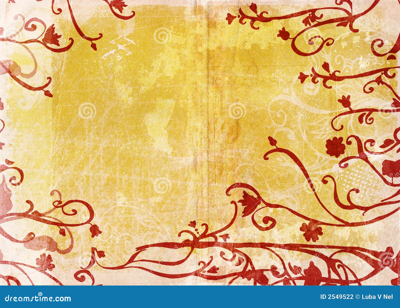 Grunge floral yellow page stock illustration. Illustration of fashioned ...