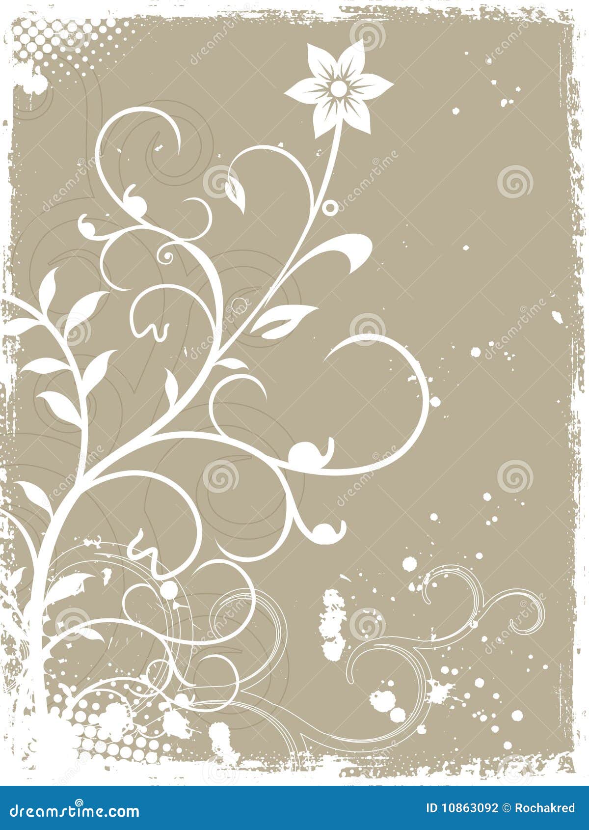 Grunge flower background stock illustration. Illustration of orange ...