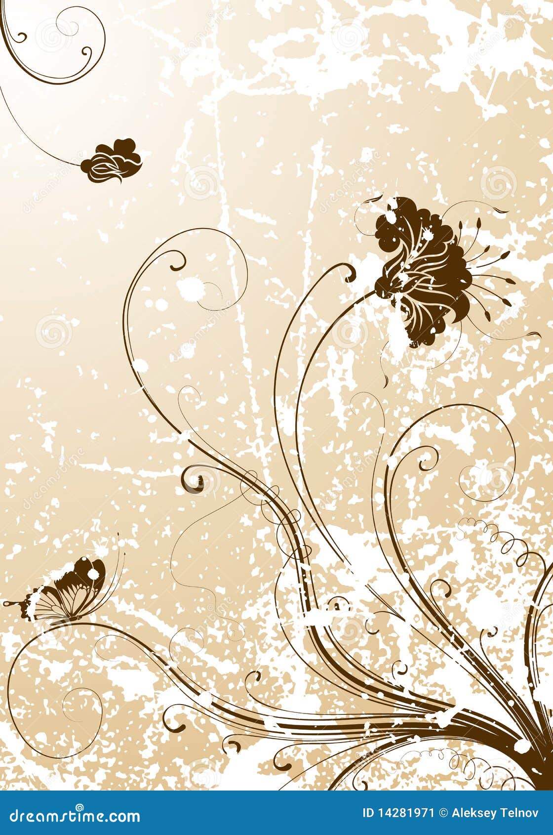 Grunge flower background stock vector. Illustration of abstract - 14281971
