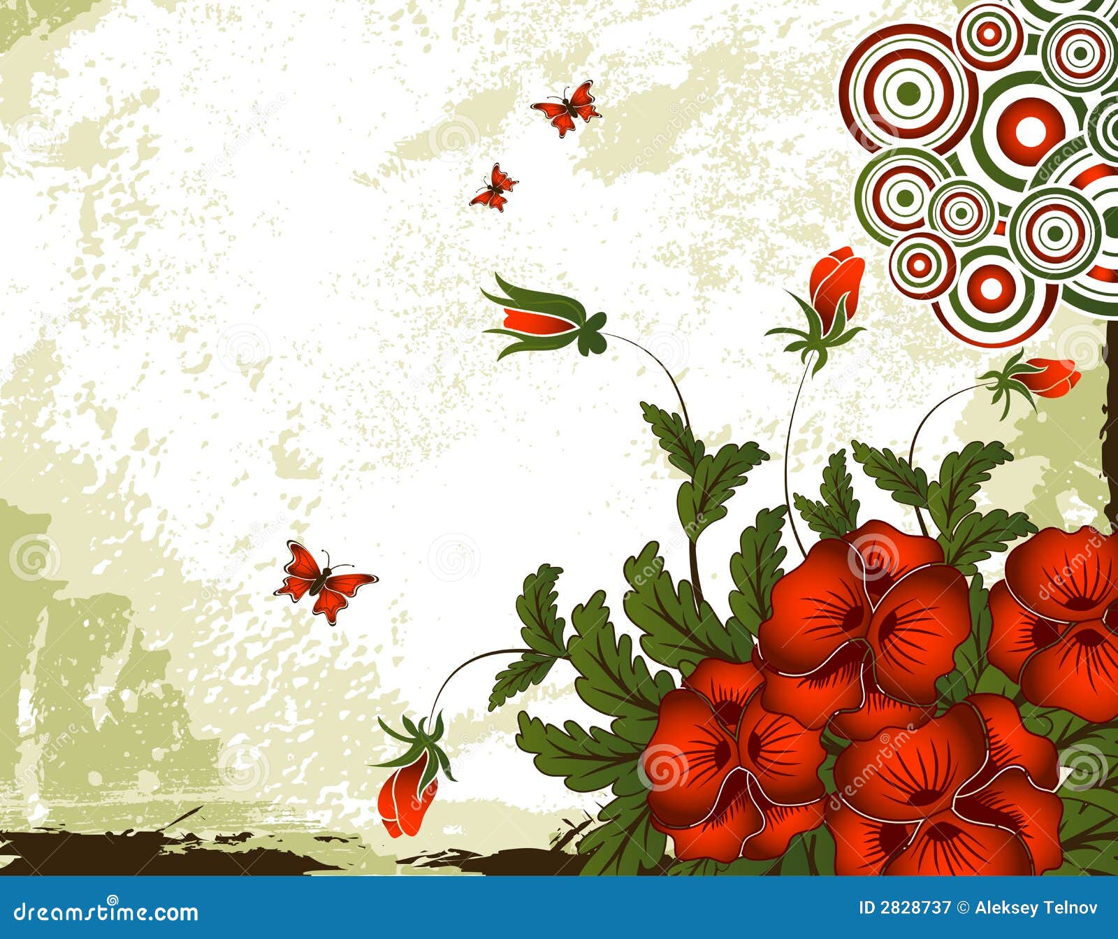 Grunge flower background stock vector. Illustration of dirty - 2828737