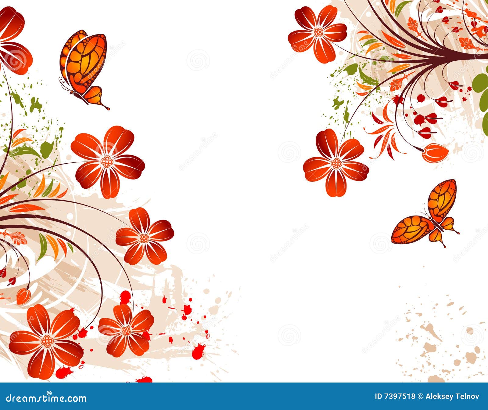 Grunge flower background stock vector. Illustration of flower - 7397518