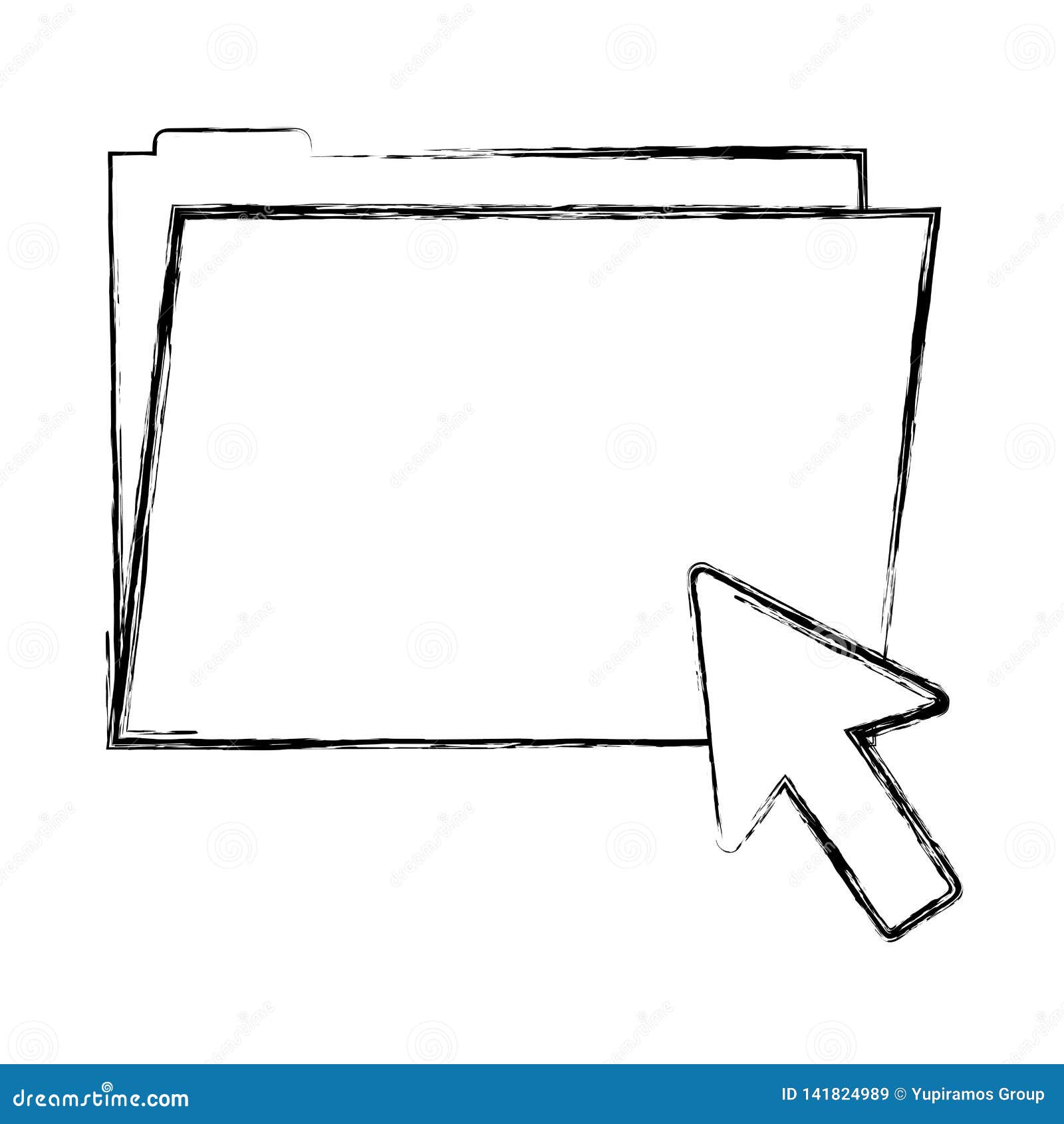 Grunge Folder File with Arrow Cursor Mouse Stock Vector - Illustration ...