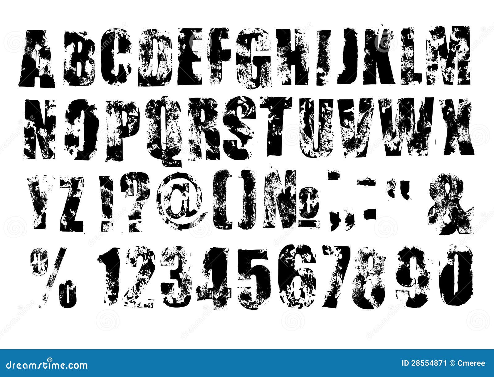 Grunge font stock vector. Illustration of collection - 28554871