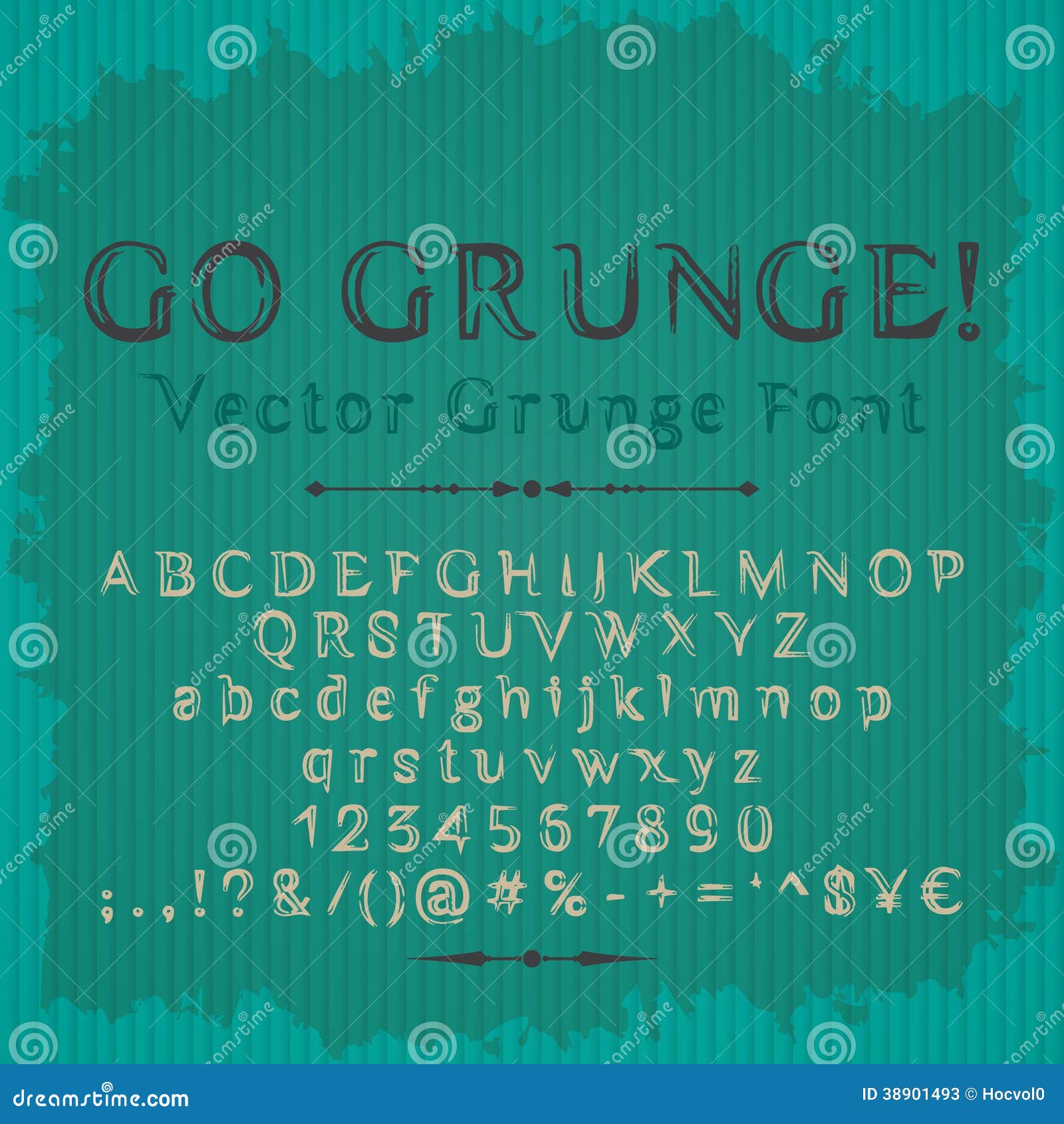 Grunge Font on Abstract Corrugated Background Stock Vector ...