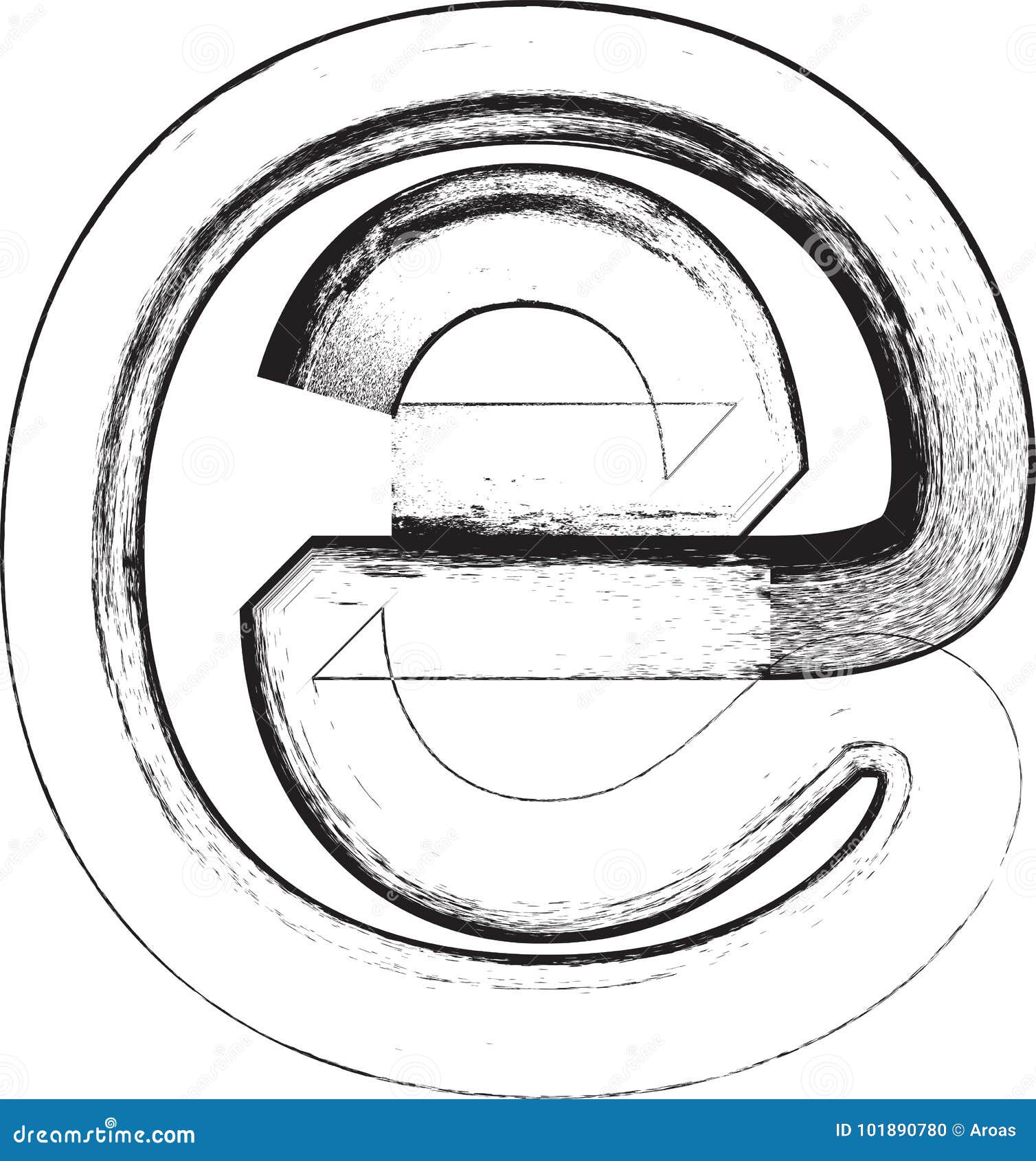 Grunge Font. Letter e stock vector. Illustration of artistic - 101890780
