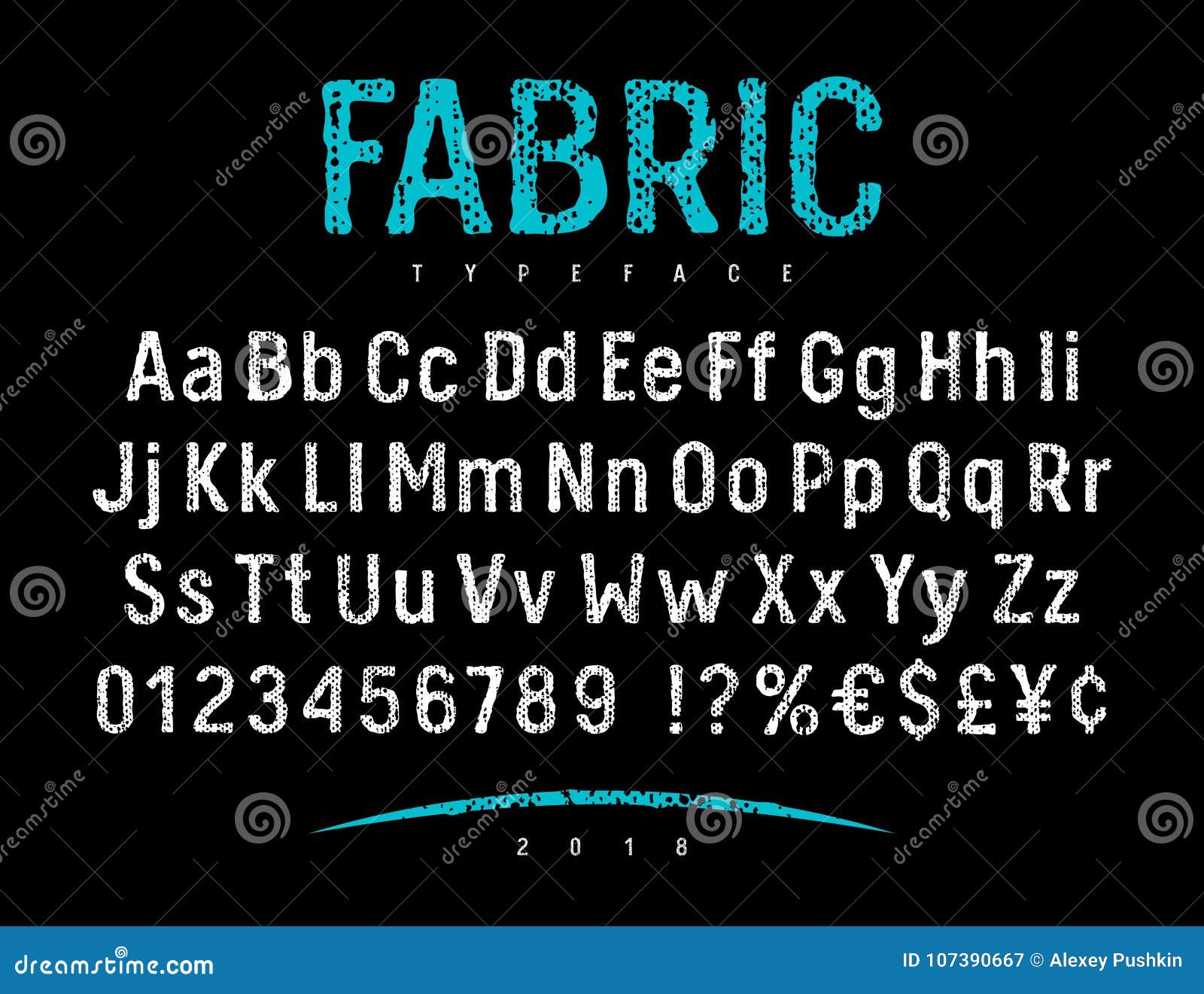 Fabric Font 001 stock vector. Illustration of grungy - 107390667
