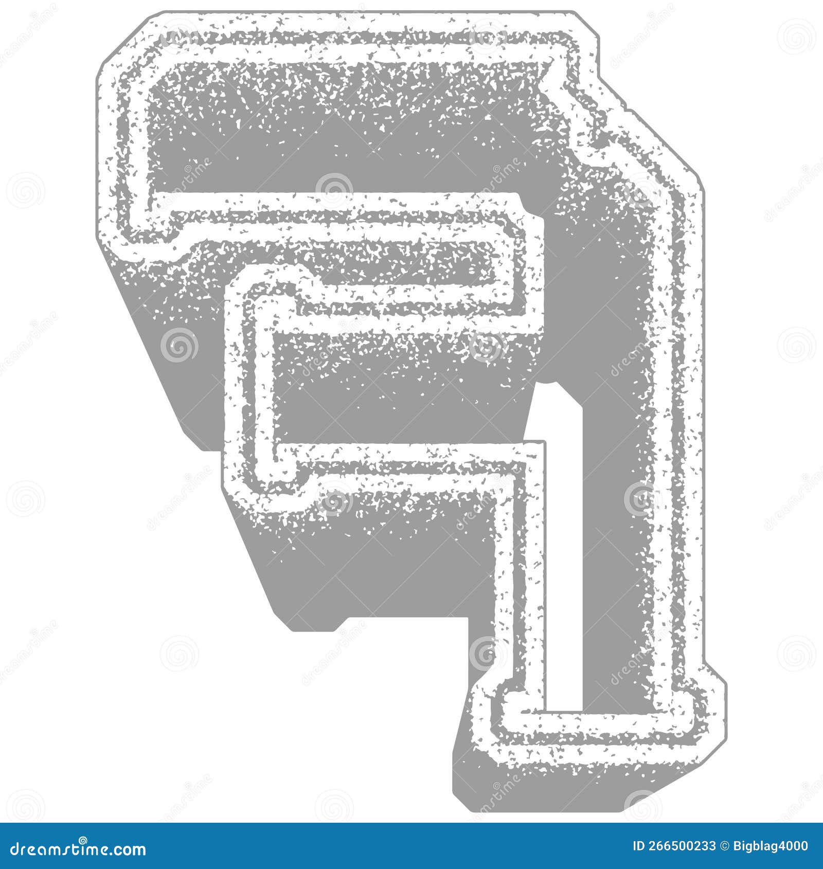 Grunge Vector Rough Number. Art Font. Stock Vector - Illustration of ...